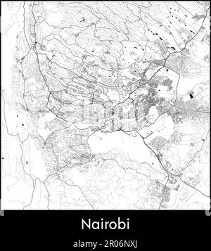City Map Nairobi Kenya Africa vector illustration Stock Vector Image ...