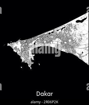 Minimal city map of Dakar (Senegal Africa Stock Vector Image & Art - Alamy