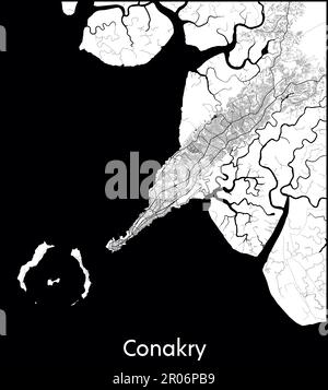 City Map Conakry Guinea Africa vector illustration Stock Vector Image ...