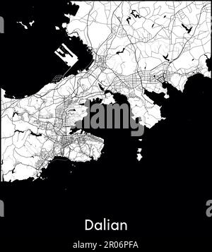City Map Dalian China Asia vector illustration Stock Vector Image & Art ...