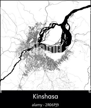 City Map Kinshasa Democratic Republic of Congo Africa vector ...