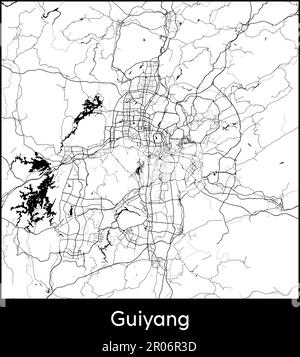 City Map Guiyang China Asia vector illustration Stock Vector Image ...