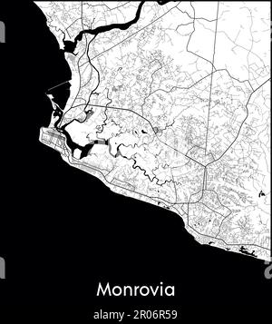City Map Monrovia Liberia Africa vector illustration Stock Vector Image ...