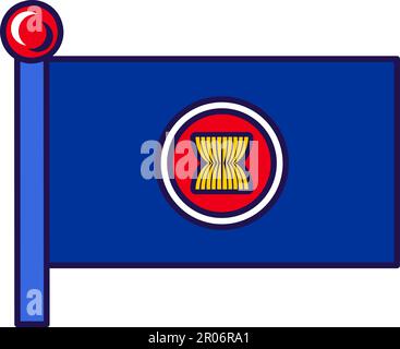 Association of Southeast Asian Nations flag official colors tilted icon ...