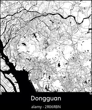 City Map Dongguan China Asia vector illustration Stock Vector Image ...