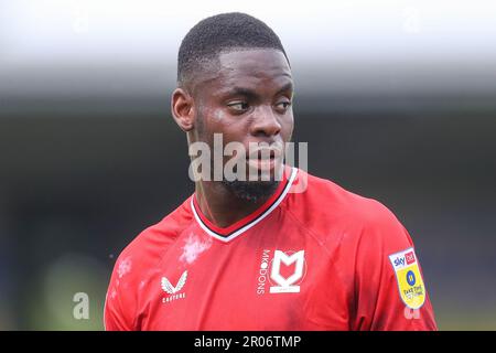 Jonathan Leko of Milton Keynes Dons receives a red card from Referee ...