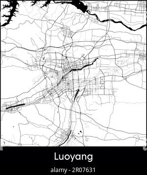 City Map Luoyang China Asia vector illustration Stock Vector Image ...