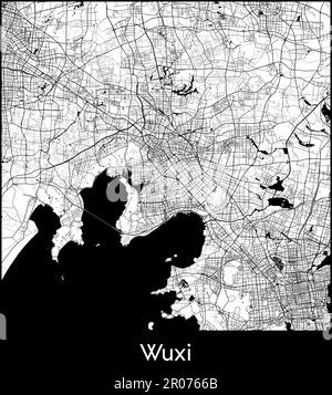 Minimal city map of Wuxi (China Asia Stock Vector Image & Art - Alamy