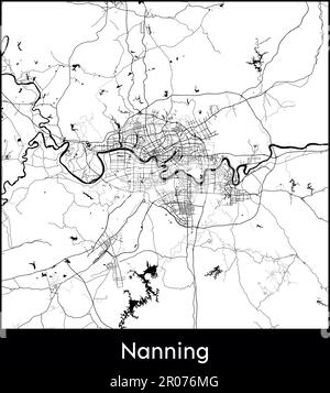 Minimal city map of Nanning (China Asia Stock Vector Image & Art - Alamy
