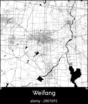 Minimal city map of Weifang (China AsiaMinimal city map of Weifang ...