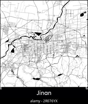 Minimal city map of Jinan (China Asia Stock Vector Image & Art - Alamy