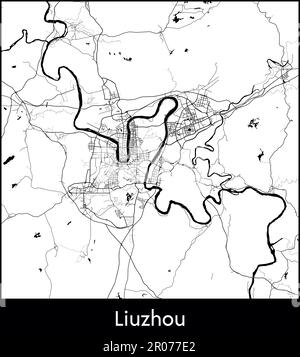 City Map Liuzhou China Asia vector illustration Stock Vector Image ...