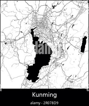 City Map Kunming China Asia vector illustration Stock Vector Image ...