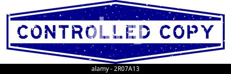 Grunge blue uncontrolled copy word rubber seal stamp on white ...