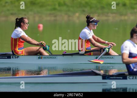ZAGREB, CROATIA - MAY 07: Aina Cid and Esther Briz Zamorano of Spain ...