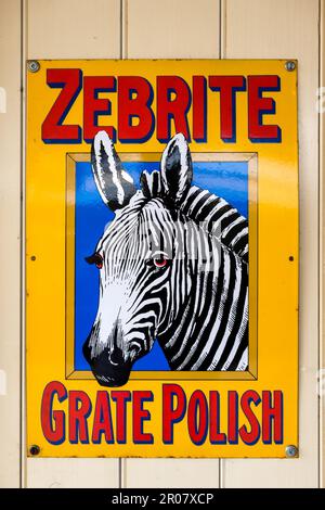 Zebrite sign at Sheffield Park Station Stock Photo - Alamy