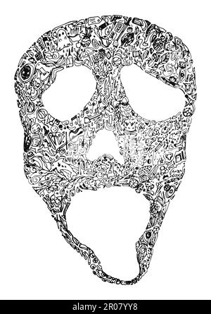 Skull from different icons. Scream symbol. Vector Stock Vector Image ...