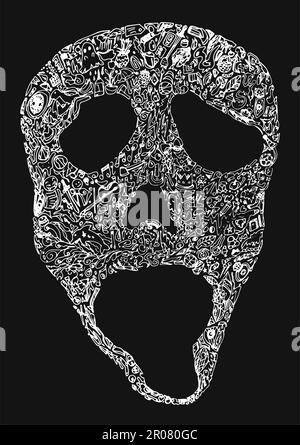 Skull from different icons. Scream symbol. Vector Stock Vector Image ...