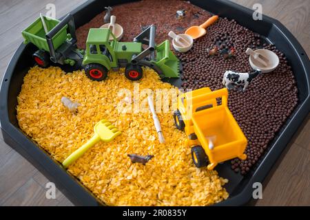 Sensory flakes like a sandbox for playing. Sensory development and ...