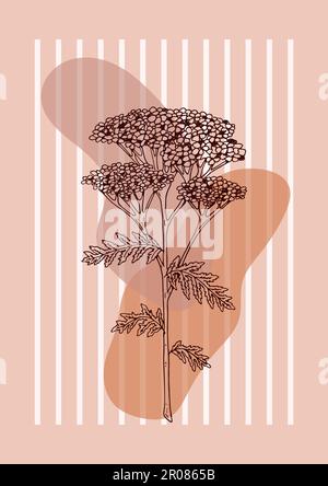 Modern floral aesthetic floral balance poster. Hand drawn vector ...