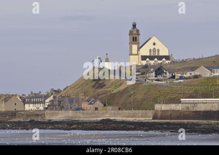 Macduff, Moray, seen across the Deveron estuary from Banff Stock Photo ...