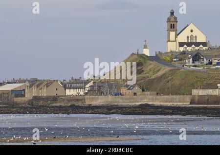 Macduff, Moray, seen across the Deveron estuary from Banff Stock Photo ...