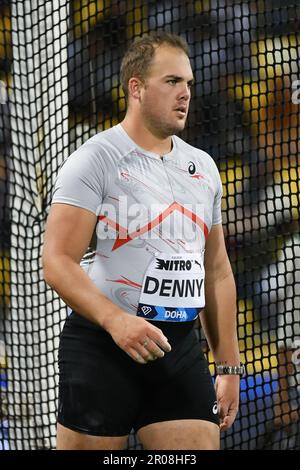 Doha, Qatar, 5 May 2023. Matthew Denny of Australia competes in Discus ...