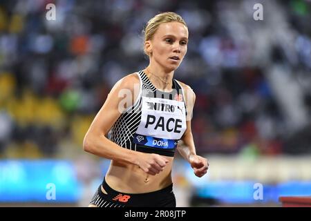 Doha, Qatar, 5 May 2023. Sarah Billings of Australia competes in 1500m ...
