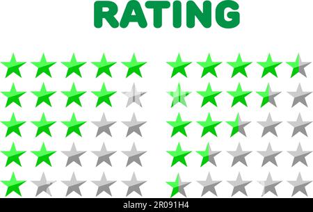 Colorful rating 5 stars in retro style on a transparent background ...