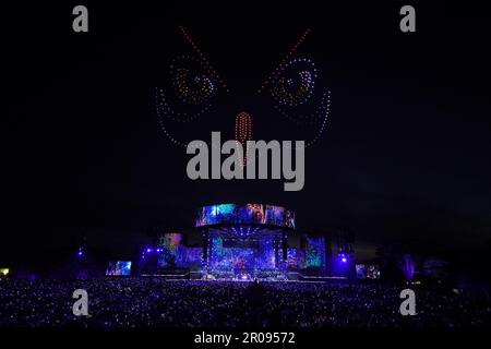A drone display at the Coronation Concert held in the grounds of ...