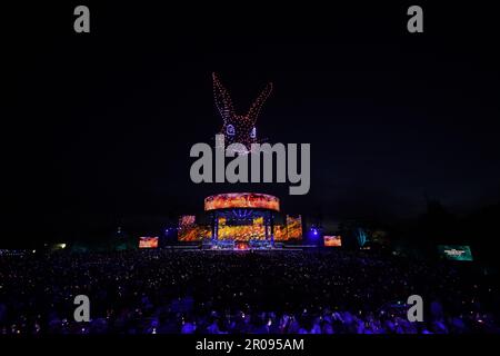 A drone display at the Coronation Concert held in the grounds of ...