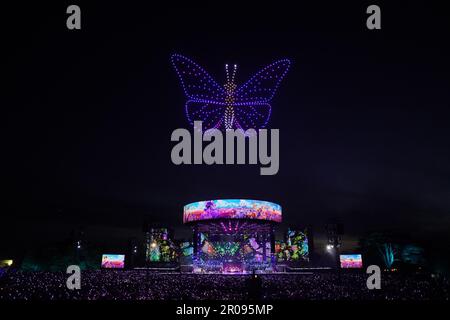 A drone display at the Coronation Concert held in the grounds of ...
