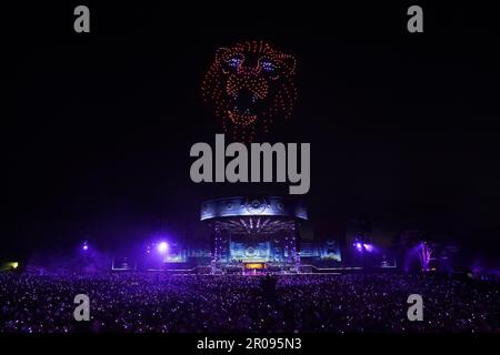 A drone display at the Coronation Concert held in the grounds of ...