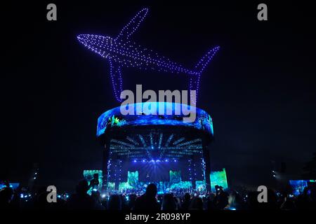 A drone display at the Coronation Concert held in the grounds of ...