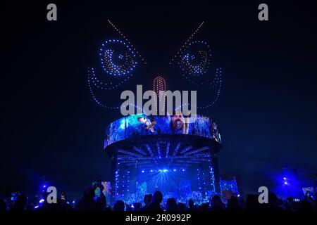 A drone display at the Coronation Concert held in the grounds of ...
