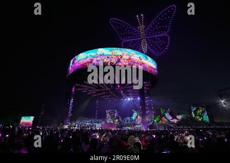 A drone display during the Coronation Concert held in the grounds of ...