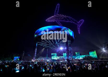 A drone display during the Coronation Concert held in the grounds of ...