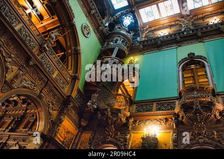 Spiral Staircase in Peles Castle in Sinaia, Romania Stock Photo - Alamy