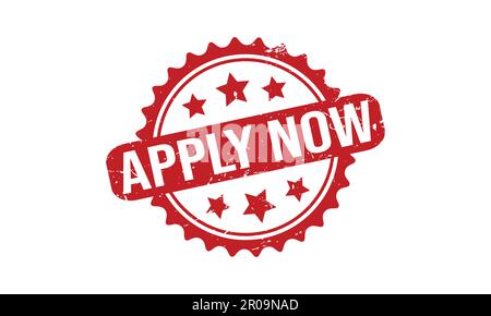Grunge red apply now word round rubber seal stamp on white background Stock Vector Image & Art ...