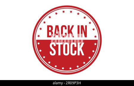 Back in stock Rubber Stamp. Red Back in stock Rubber Grunge Stamp Seal ...