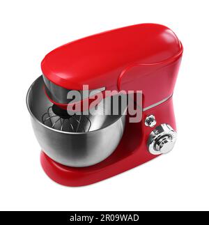 Modern red stand mixer isolated on white Stock Photo - Alamy