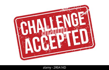 Challenge Accepted Rubber Stamp. Red Challenge Accepted Rubber Grunge ...
