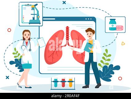 Lung examination in hospital, pulmonology vector illustration. Cartoon ...