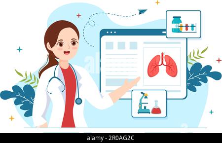 Pulmonologist Vector Illustration with Doctor Pulmonology, Lungs ...
