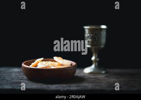 Concept of Eucharist or holy communion of Christianity. Eucharist is ...