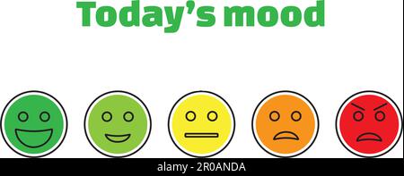 Emoticons with different moods. Feedback concept. Vector illustration ...