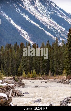 Incredible scenery near Banff National Park in spring time with ...