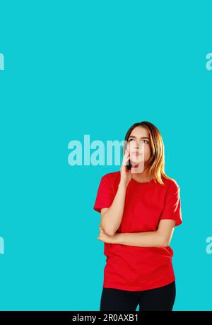 puzzled woman uncertain situation think over Stock Photo - Alamy