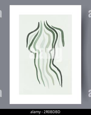 Abstract woman body, minimalist printable wall art Stock Vector Image ...