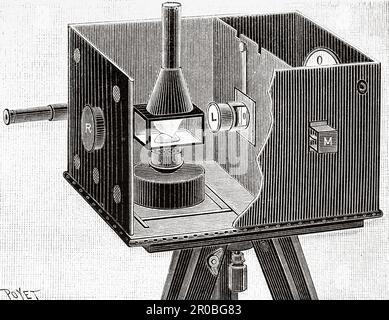 Colonel Laussedat optical field telegraph apparatus. Old 19th century ...